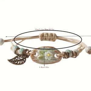 Unknown Jewelry Delicate Ceramic Ornaments Clay Flower Bracelet